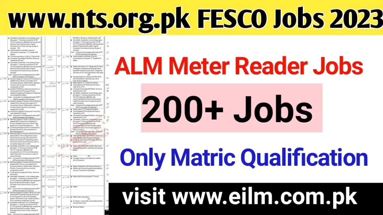 FESCO Jobs 2023- Apply Online via www.nts.org.pk